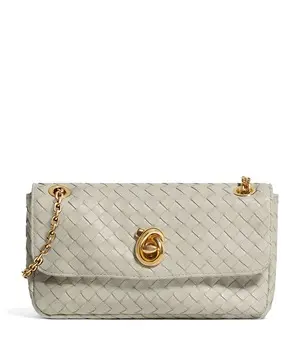 Bottega Veneta Bottega Veneta Baby Madison Leather Shoulder Bag Grey