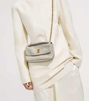 Bottega Veneta Baby Madison Leather Shoulder Bag - Grey