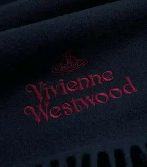 VIVIENNE WESTWOOD Wool Embroidered Logo Scarf