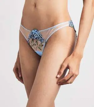 FLEUR DU MAL Embroidered Hydrangea Briefs