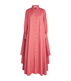 ABADIA Layered Volume Maxi Shirt Dress