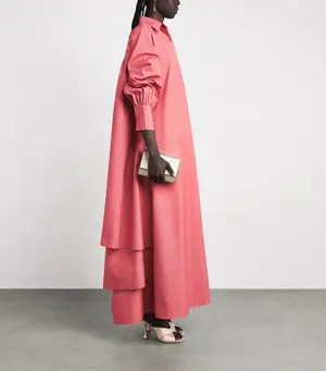 ABADIA Layered Volume Maxi Shirt Dress
