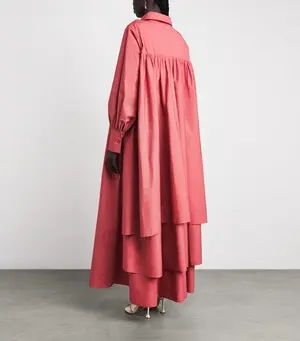 ABADIA Layered Volume Maxi Shirt Dress