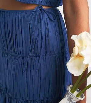 MORE NOIR Cotton-silk Maxi Skirt