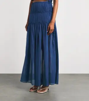 MORE NOIR Cotton-silk Maxi Skirt