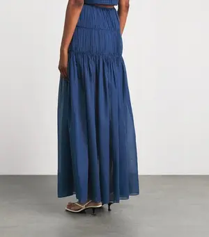 MORE NOIR Cotton-silk Maxi Skirt