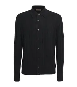 BRETT JOHNSON Cashmere Silk Ribbed Cardigan