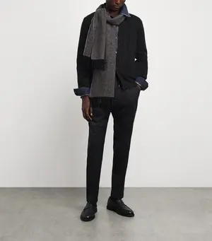 BRETT JOHNSON Cashmere Silk Ribbed Cardigan