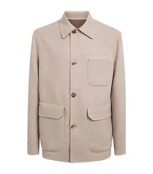 BRETT JOHNSON Cashmere Double-chore Shacket - Beige