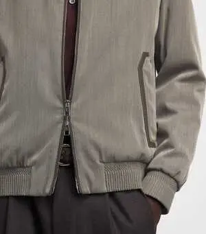 BRETT JOHNSON Wool-blend Zip-up Bomber Jacket