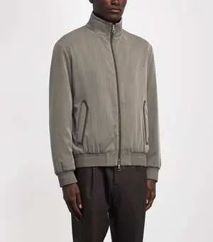 BRETT JOHNSON Wool-blend Zip-up Bomber Jacket