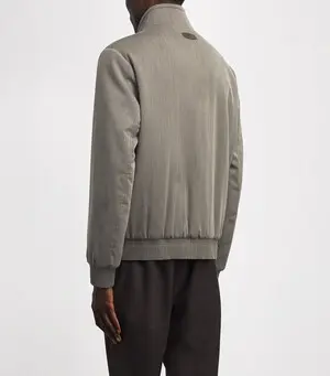 BRETT JOHNSON Wool-blend Zip-up Bomber Jacket