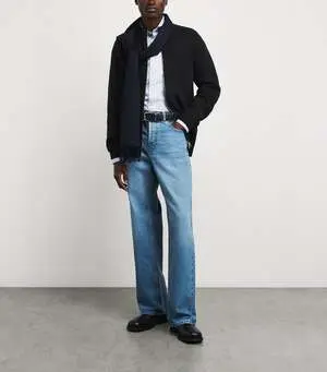 BRETT JOHNSON Virgin Wool Cable-knit Zip-up Cardigan