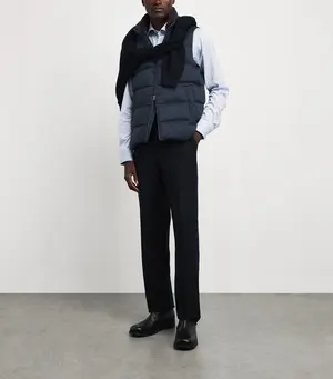 Herno Quilted Down Gilet With Faux Fur Collar