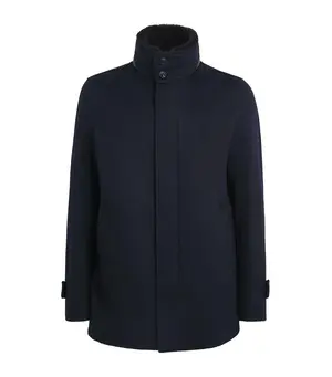 Herno Pure Cashmere Stand Collar Car Coat