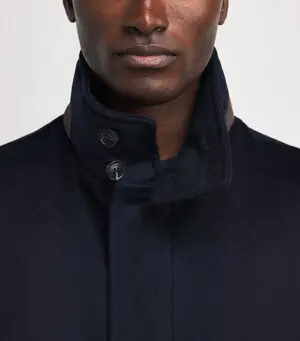 Herno Pure Cashmere Stand Collar Car Coat