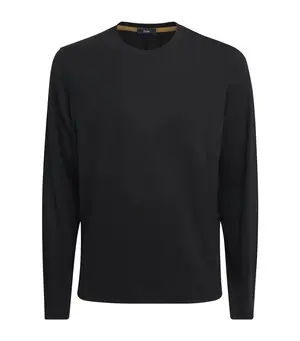 Herno Wool Logo Long-sleeve T-shirt - Black