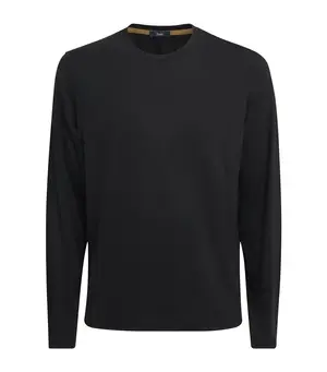 Herno Wool Logo Long-sleeve T-shirt - Black