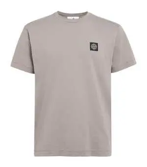 Stone Island Cotton Compass Logo T-shirt - Grey