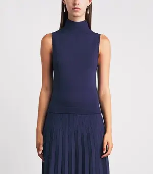 Staud Knitted Montclair Tank Top - Navy