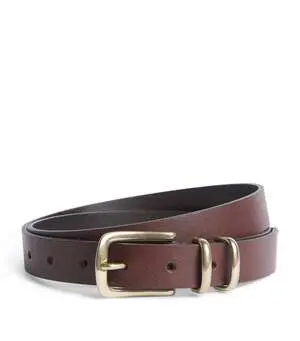 MOLEBO Leather Double-loop Western Belt - Brown