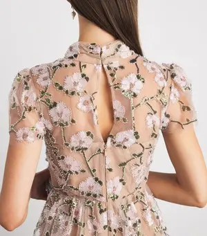 SELF-PORTRAIT Sequin-embellished Tiered Midi Dress
