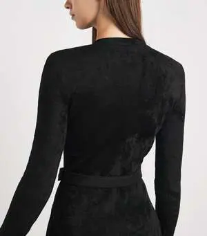 SELF-PORTRAIT Chenille Midi Dress With Embellished Buttons