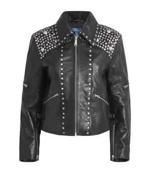 Polo Ralph Lauren Studded Moto Leather Jacket