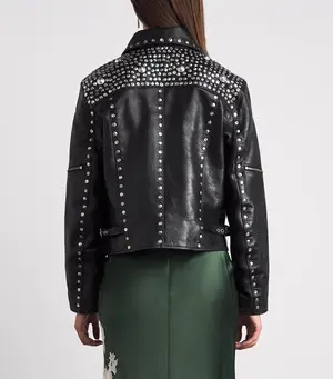 Polo Ralph Lauren Studded Moto Leather Jacket