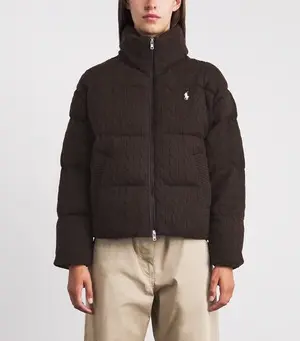 Polo Ralph Lauren Wool-cashmere Cable-knit Puffer Jacket - Brown