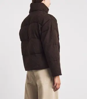 Polo Ralph Lauren Wool-cashmere Cable-knit Puffer Jacket - Brown
