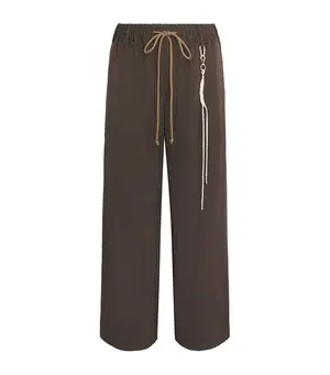 SONG FOR THE MUTE Wide-leg Drawstring Trousers - Brown