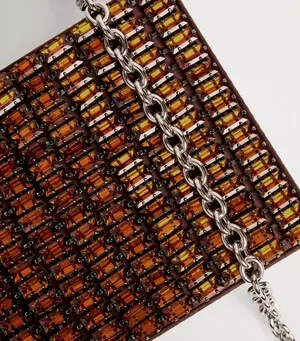 SELF-PORTRAIT Crystal Chainmail Clutch Bag