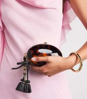 SELF-PORTRAIT Resin Pebble Clutch Bag With Chain Strap