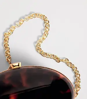 SELF-PORTRAIT Resin Pebble Clutch Bag With Chain Strap