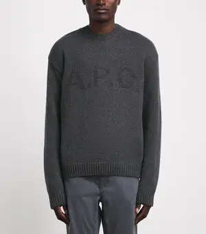 A.p.c. George" Logo Crewneck Wool Sweater