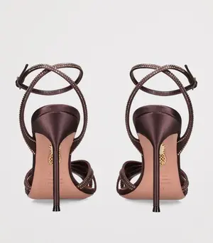 AQUAZZURA Satin Soulmate Heeled Sandals 105