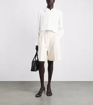 ME+EM Cotton Cheesecloth Lace-trim Blouse