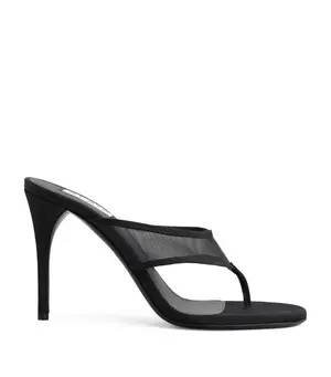 Alaïa Mesh Thong Mules 90 - Black