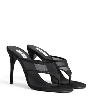 Alaïa Mesh Thong Mules 90 - Black