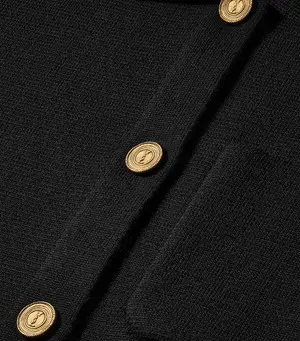 Saint Laurent Virgin Wool Collar Cardigan