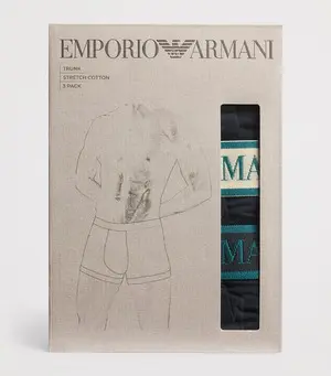 Emporio Armani Stretch-cotton Logo Trunks