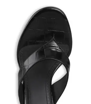 Alaïa Croc-embossed Leather Thong Mules 90