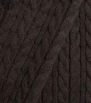Agnona Cashmere Cable-knit Wide-leg Trousers - Brown