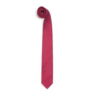 Eton Silk Geometric Tie - Red