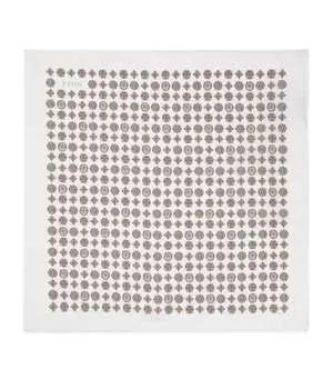 Eton Silk Medallion Pocket Square - White