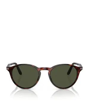 Persol Tortoiseshell Round Frame Sunglasses - Brown