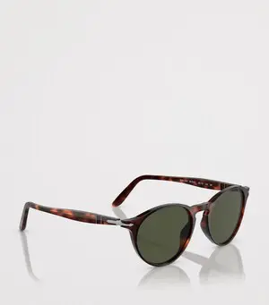 Persol Tortoiseshell Round Frame Sunglasses - Brown