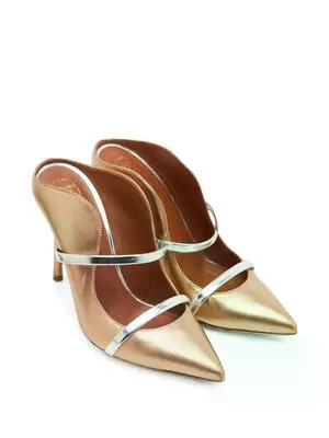 MALONE SOULIERS Malone Souliers Metallic Leather Heeled Mules Gold