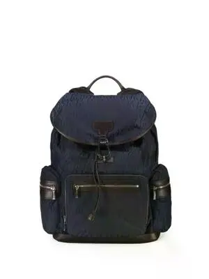 MOORER Logo-pattern Drawstring Backpack - Blue